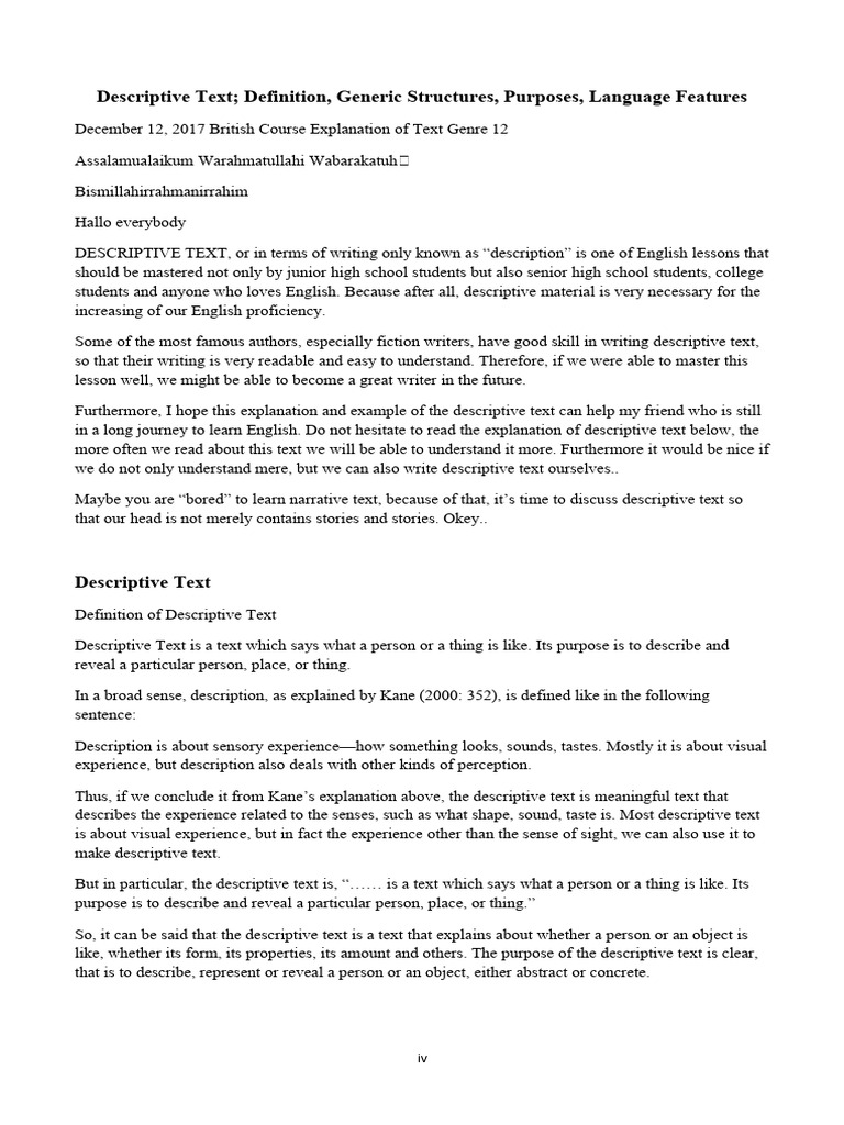 Descriptive Text | PDF