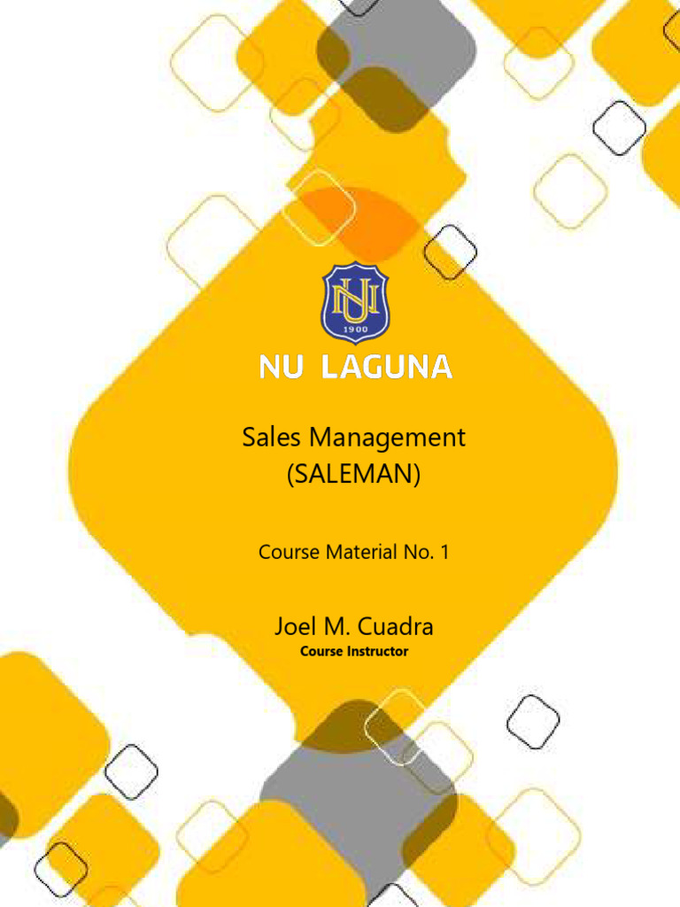 Course Material 1 - Introduction To Sales Management | PDF | Business ...