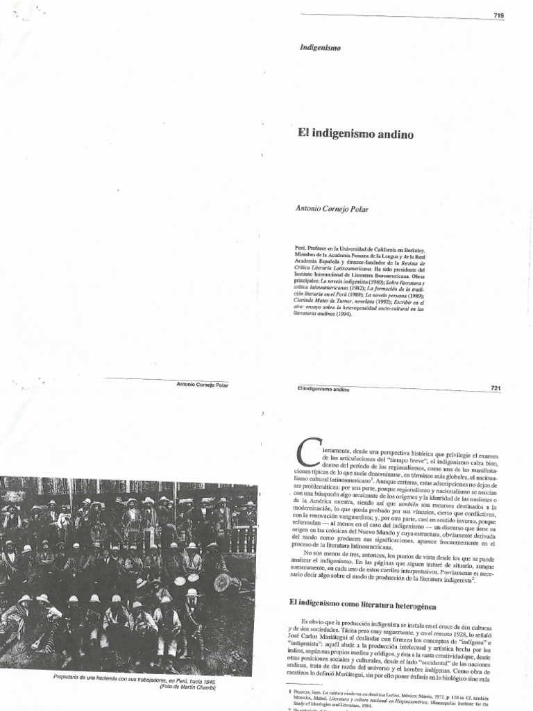 CORNEJO POLAR, Antonio. El Indigenismo Andino. In. PIZARRO, An | PDF CORNEJO POLAR, Antonio. El Indigenismo Andino. In. PIZARRO, An | PDF