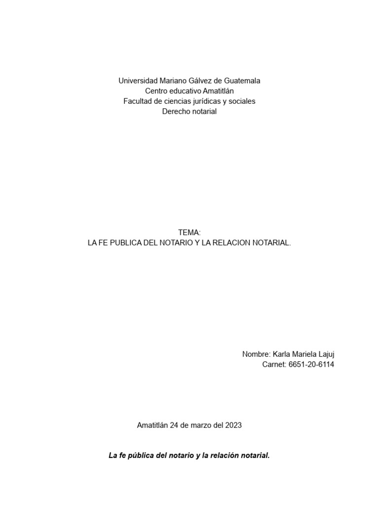 La Fe Publica Del Notario y La Relacion Notarial | PDF | Fe | Justicia