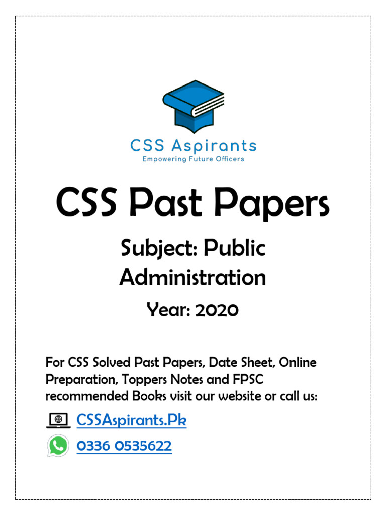 CSS Public Admin Exam 2020 | PDF | Bureaucracy | Rationality