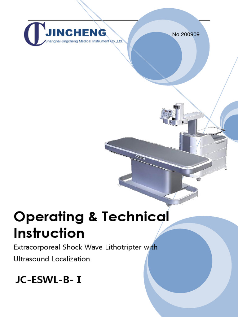 ESWL Lithotripter Operating Manual | PDF | Waves | Shock Wave