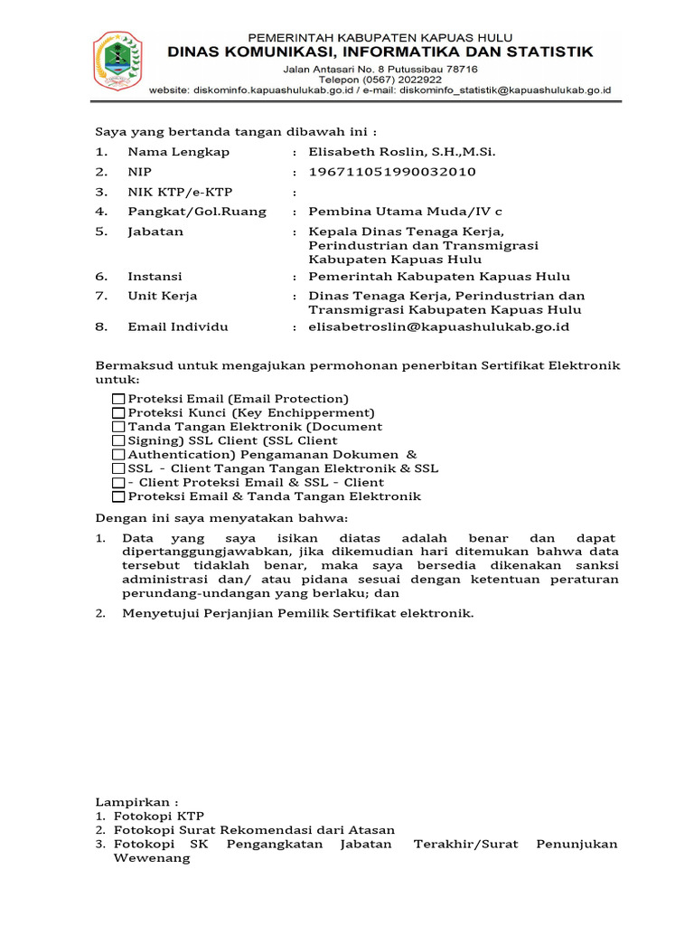 Form Pengajuan Tte | PDF