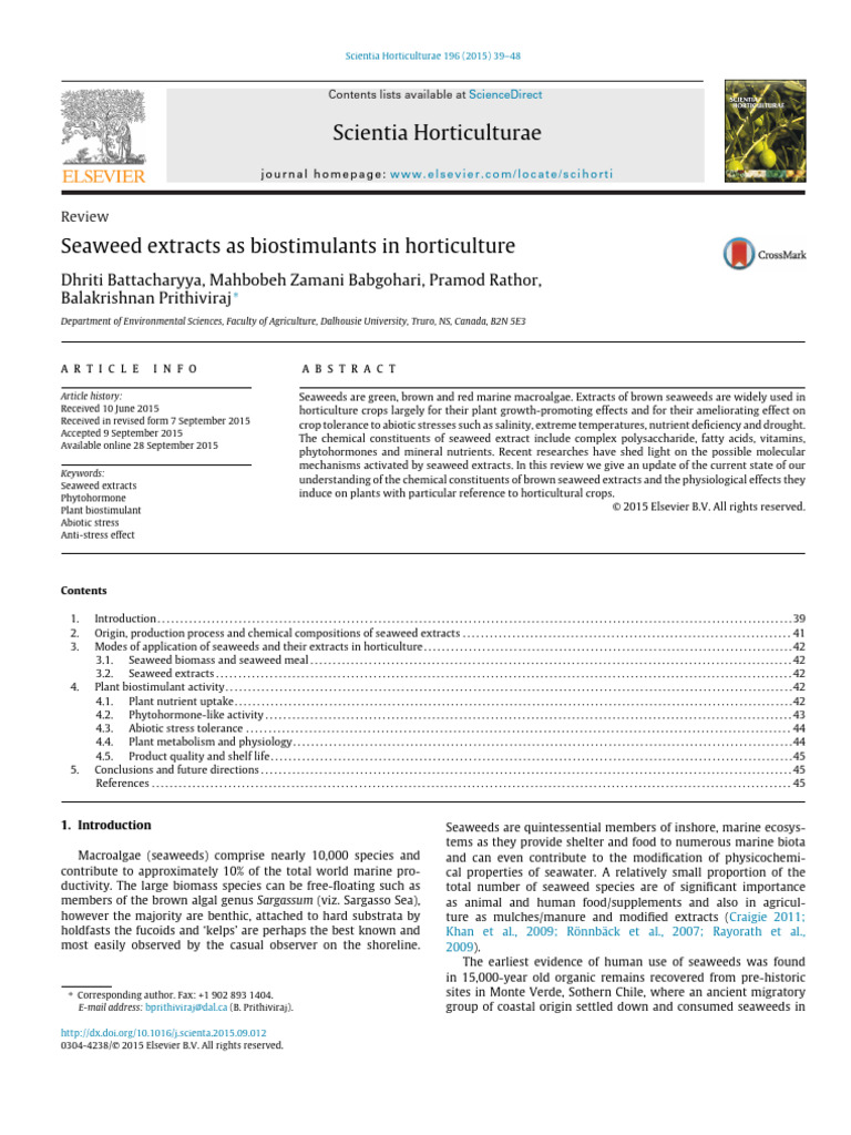 Seaweed Extracts As Biostimulants Un Horticulture 1613536787 | PDF ...