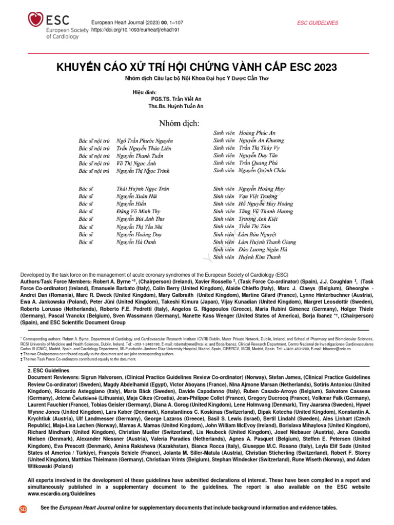 Khuyến Cáo Acs Esc 2023 | PDF
