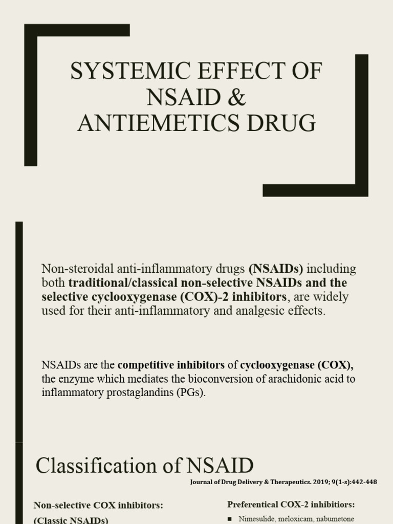 Systemic Effect of NSAIDs and Antiemetics Only | PDF | Nonsteroidal ...