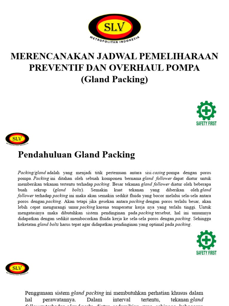 7-161122 Mengganti Gland Packing Pada Pompa Sentrifugal | PDF