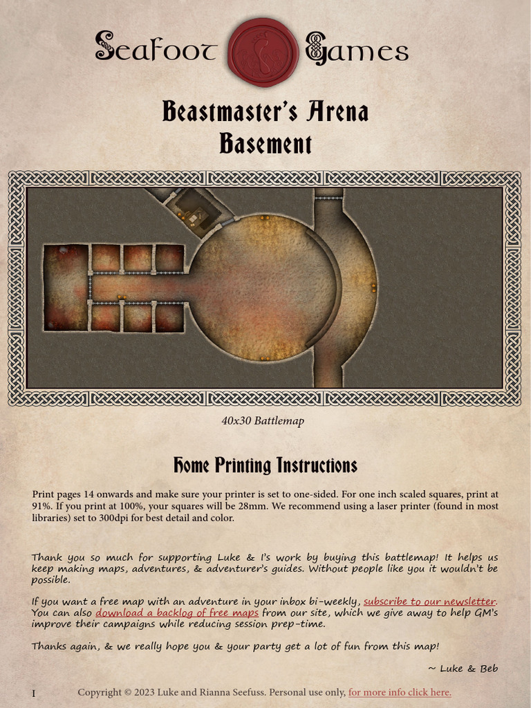 Beastmaster's Arena Basement | PDF
