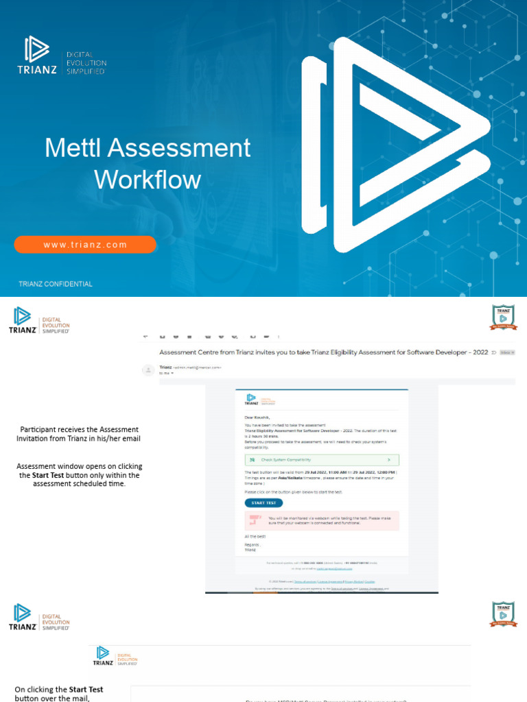 Mettl Assessment Workflow | PDF