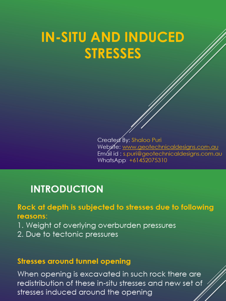 In-situ and Induced Stress | PDF | Strength Of Materials | Stress ...