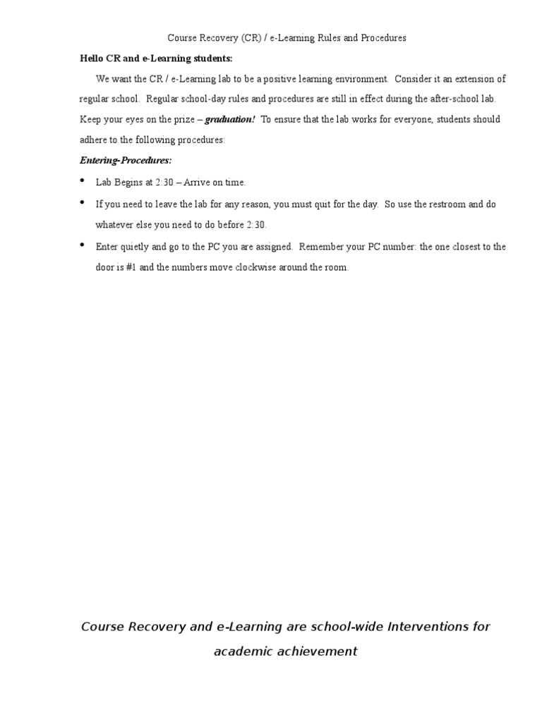 CR - Rules and Procedures | Download Free PDF | Educational Technology ...