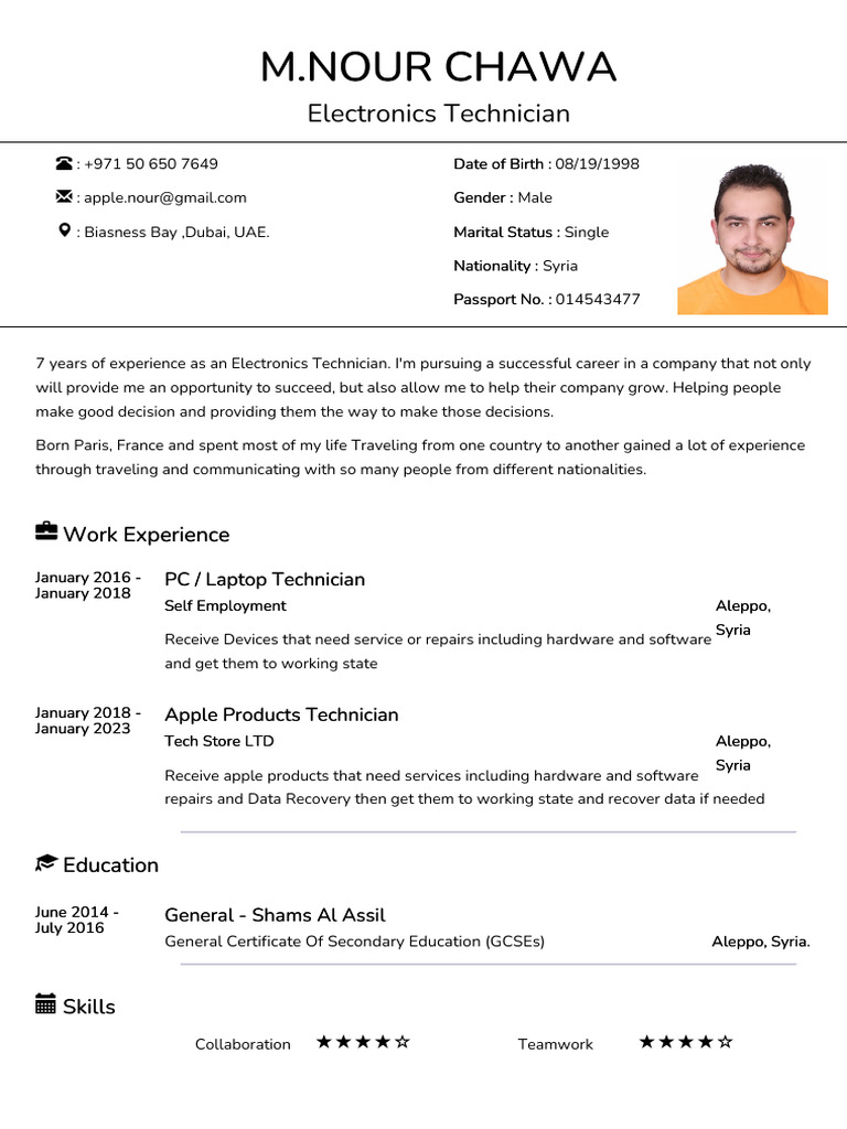 M.Nour Chawa CV | PDF