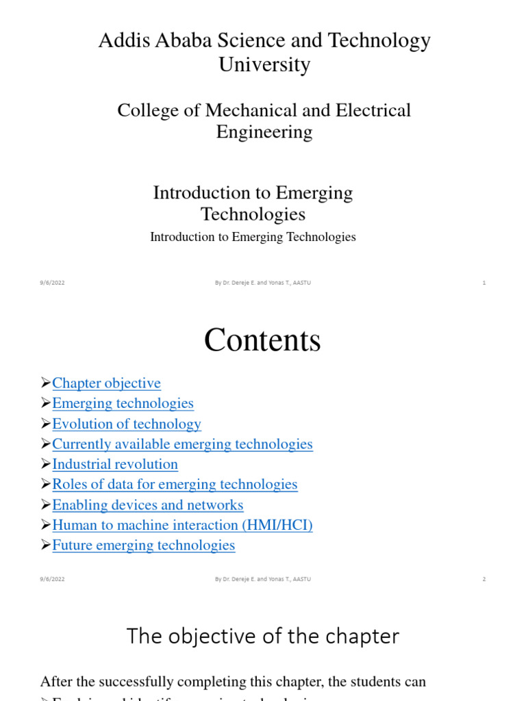 Emerging Tech Lecture Notes 1 (Chapters 1-7) | PDF