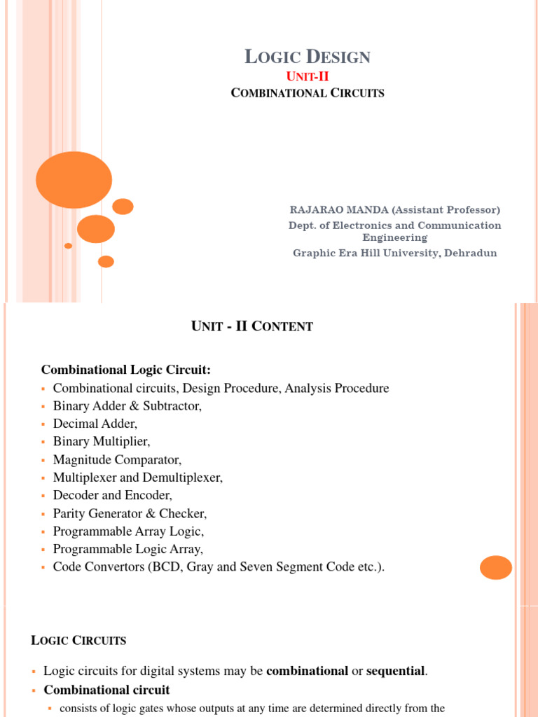 Logic Design Unit Ii Pdf Binary Coded Decimal Logic Gate 