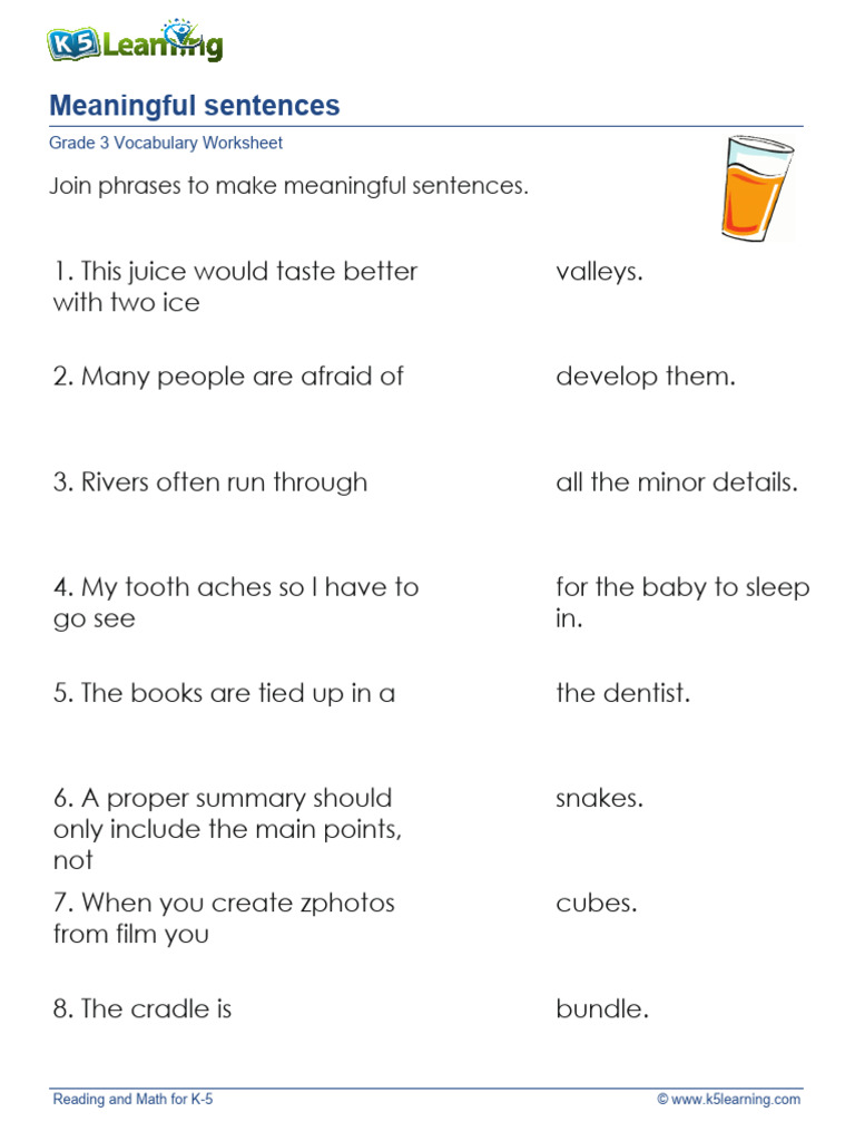 Grade 3 Match Meanings 1 | PDF