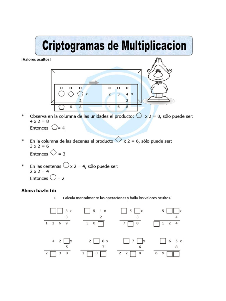 criptoaritmetica multiplicacion | PDF