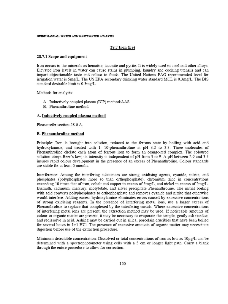 Iron Test Method | PDF | Iron | Hydrochloric Acid