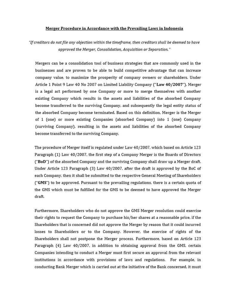 ORS Article Merger Procedure v4 ORS 050523 | PDF
