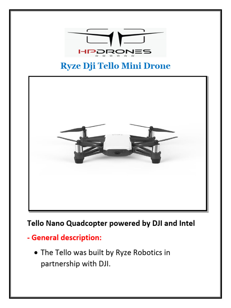 Ryze Dji Tello Mini Drone | PDF | Computers