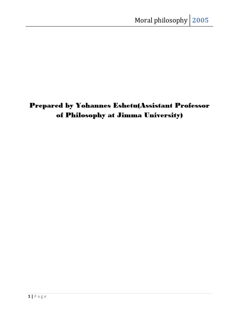 Moral Philosophy Module | PDF