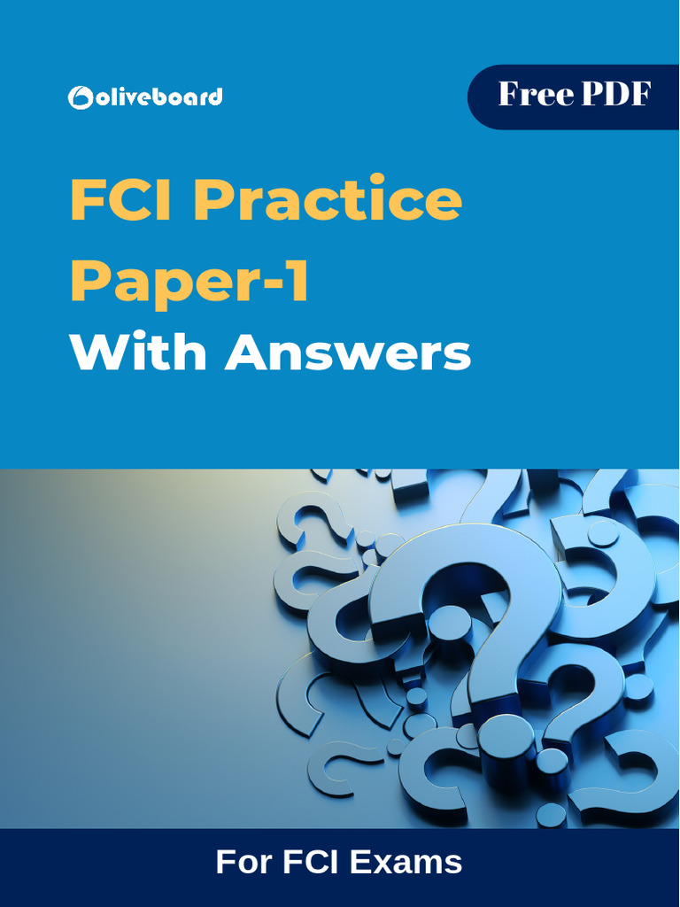 Free e Book Fci Practice Paper 1 | PDF