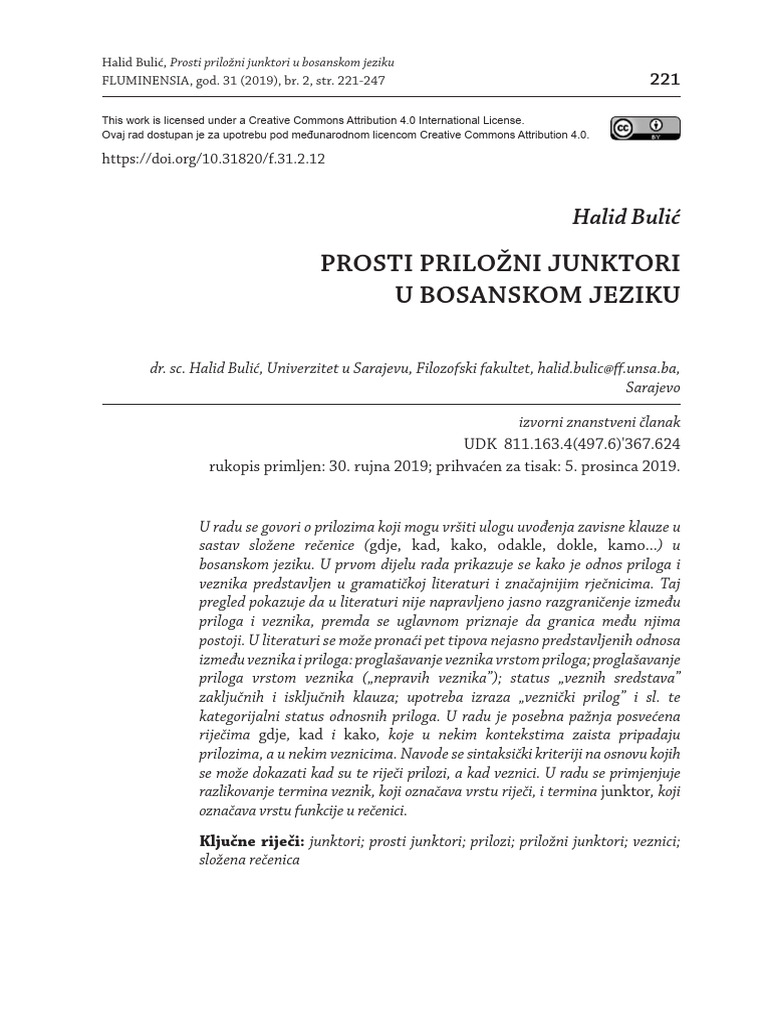 Bulic H Prosti Prilozni Junktori Pdf