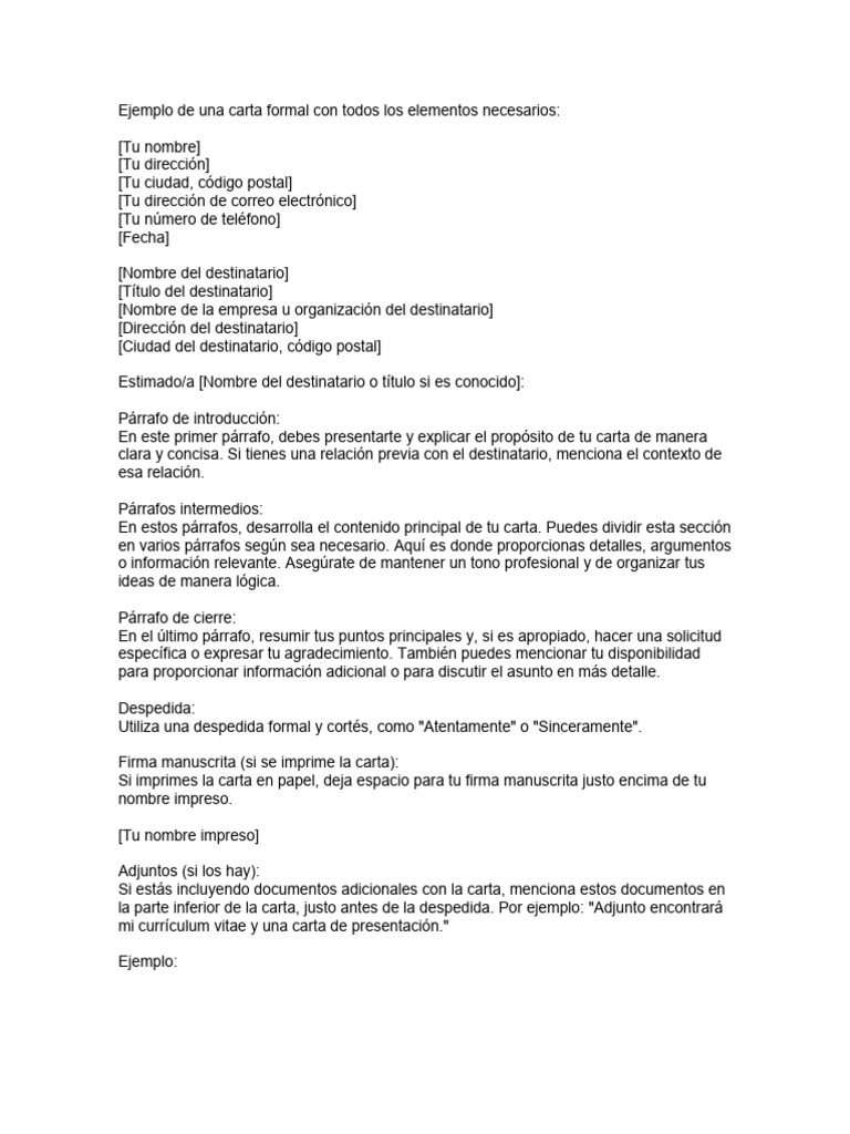 Ejemplo de Una Carta Formal e Informal | PDF