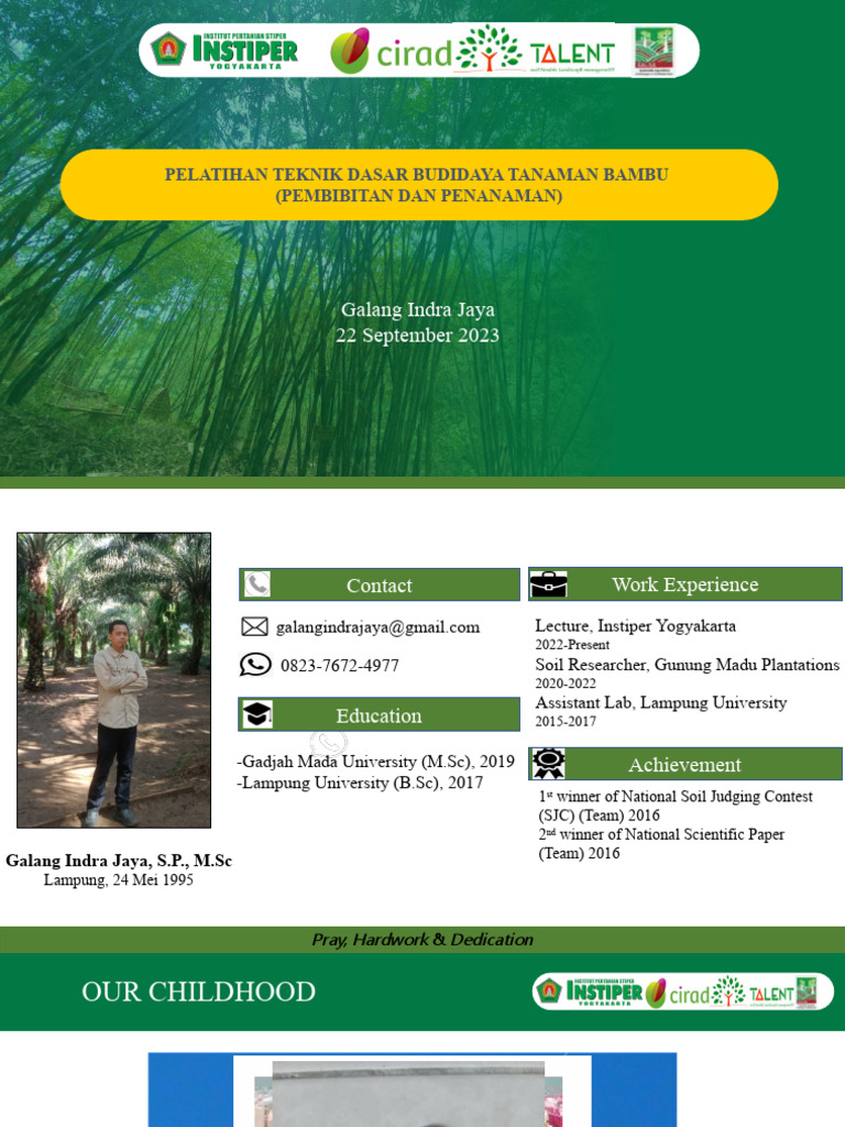 Galang Indra Jaya - Pelatihan Teknik Dasar Budidaya Tanaman Bambu | PDF