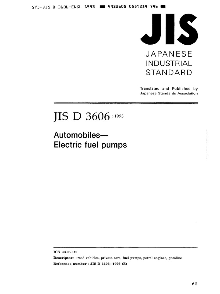 Jis D 3606 1993 R2006 Eng | PDF