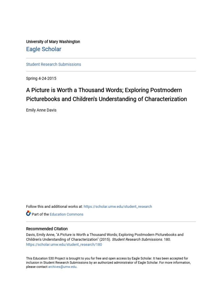 A Picture Is Worth A Thousand Words Exploring Postmodern Picture | PDF ...