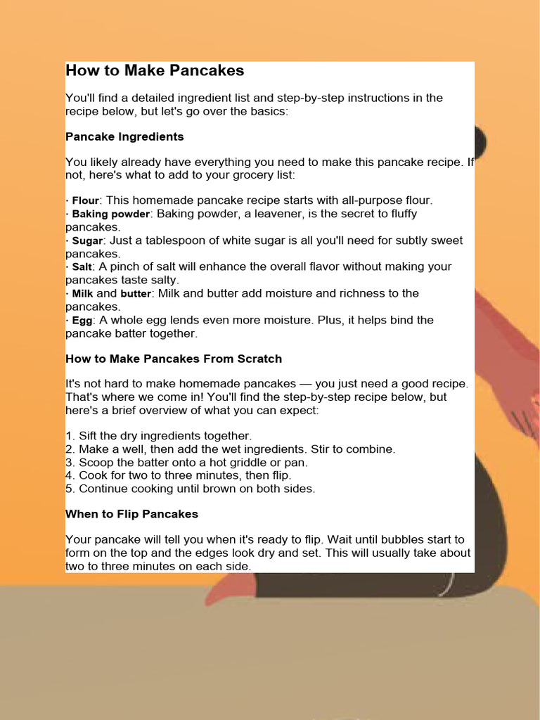 How To Make Pancakes | PDF