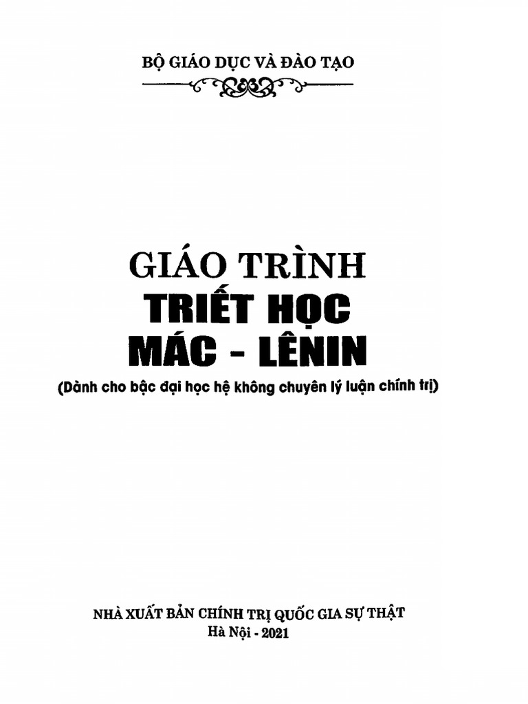 Giao Trinh Triet Hoc Mac Lenin 2021 | PDF