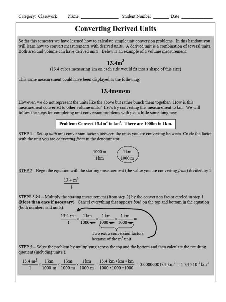 02 Converting Derived Units | PDF