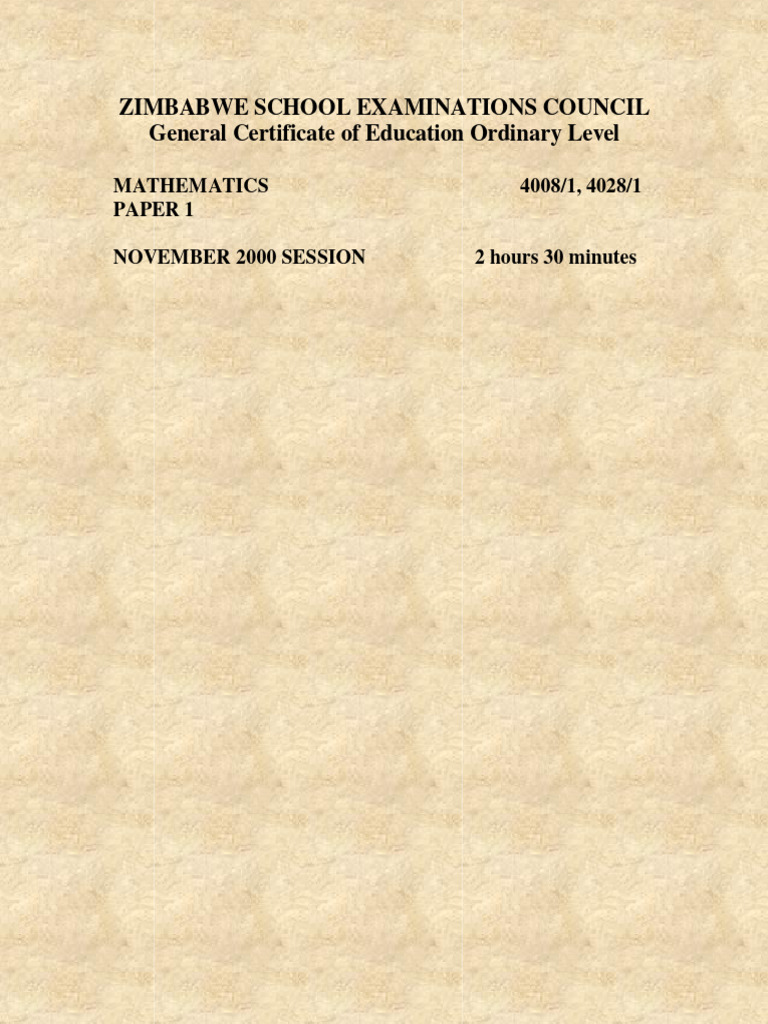 2000 O-Level Maths Paper 1 Exam | PDF | Mathematical Objects ...