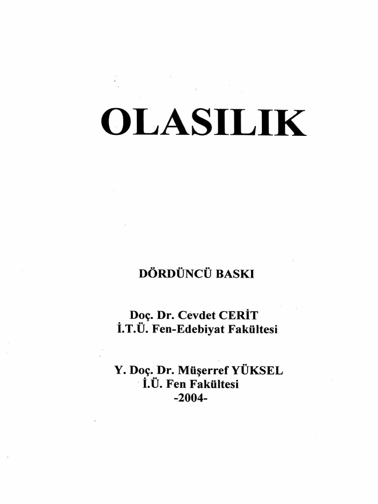 Olasılık - Cevdet Cerit | PDF