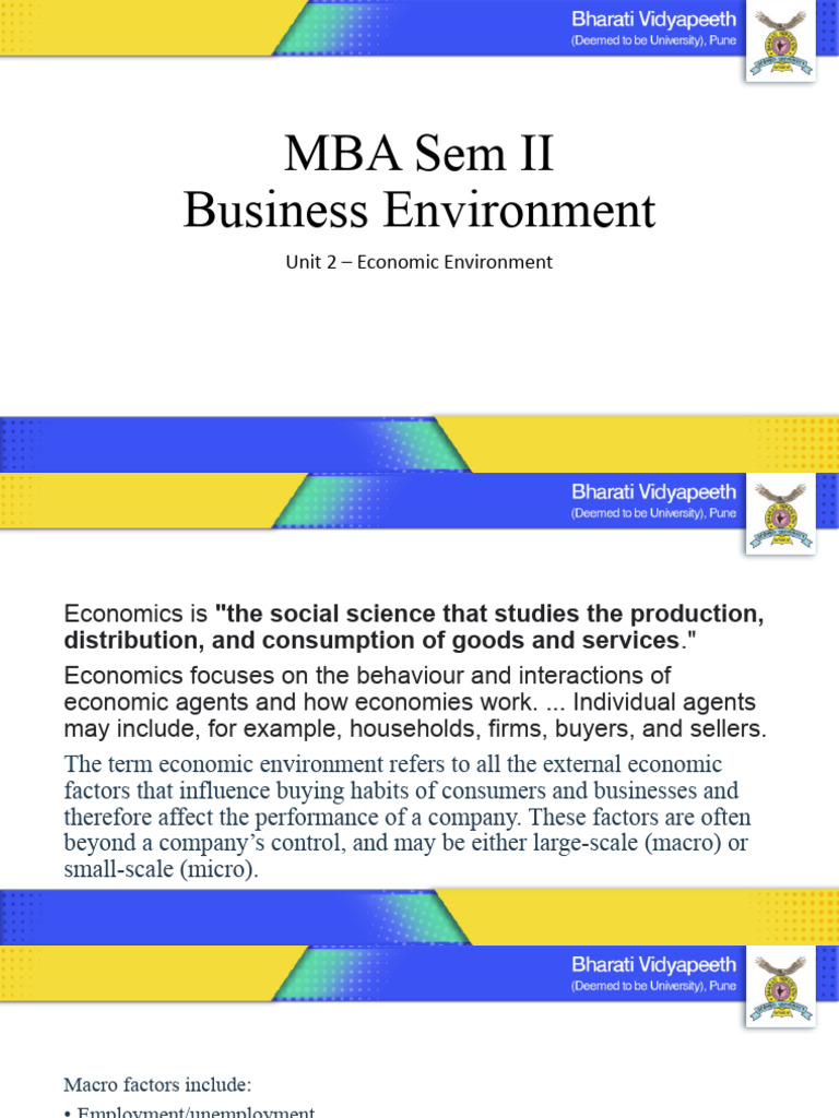 Unit 2 - Economic Environment | PDF | Monetary Policy | Taxes