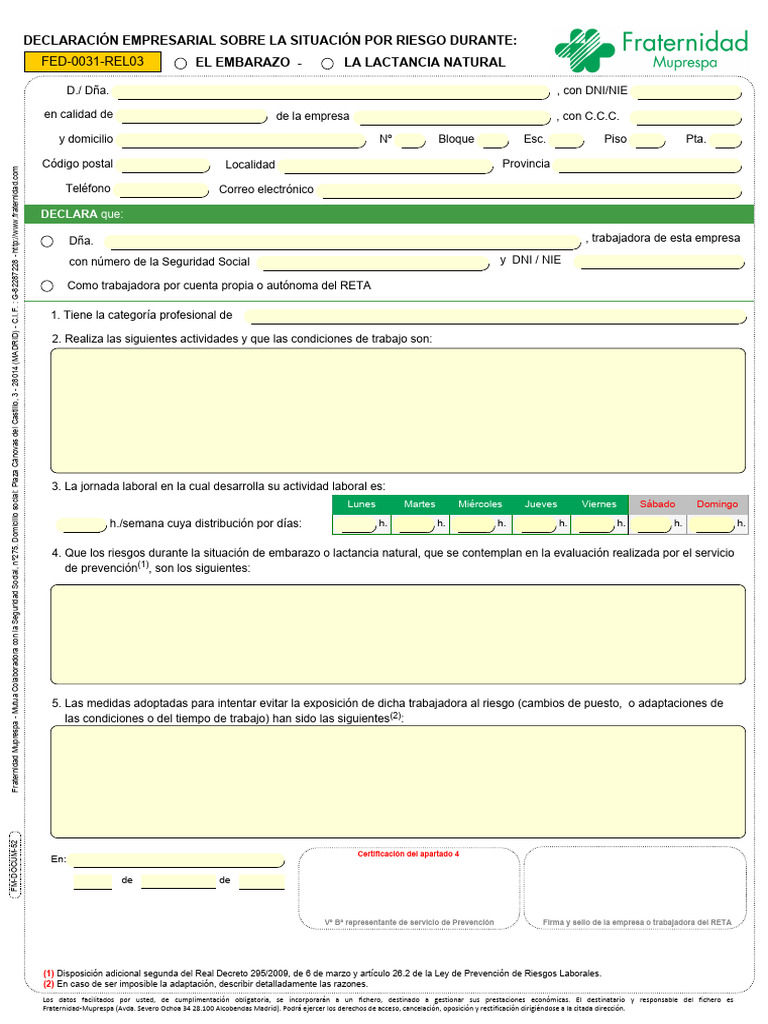 Fm-Form-106 - 4008 - Declaración Empresarial de Situación Por Riesgo ...