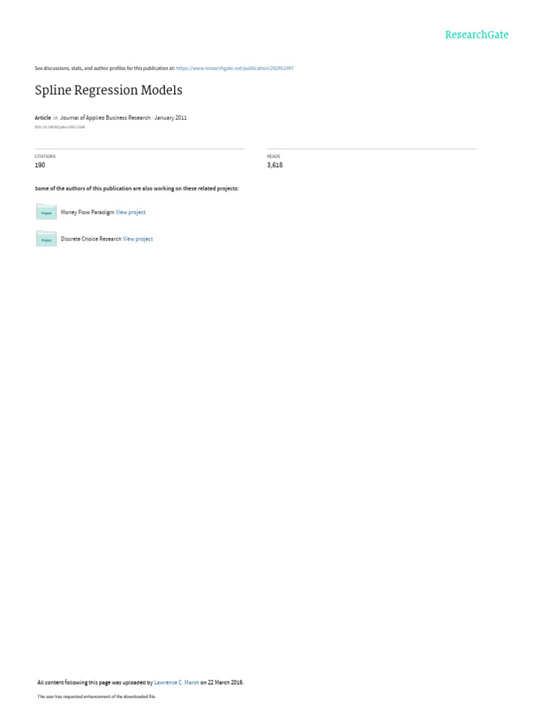 Spline Regression Models | PDF