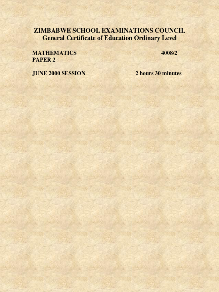 Maths Paper 2 June 2000 | PDF
