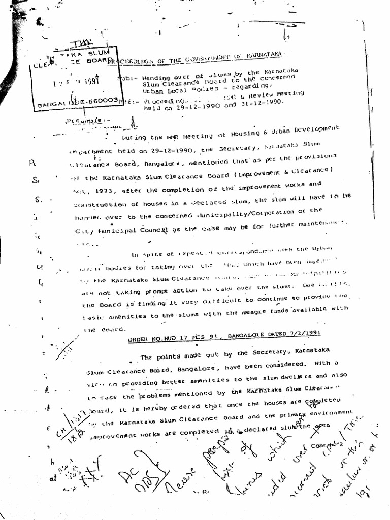 Handing Over Slum Govt Letter | PDF