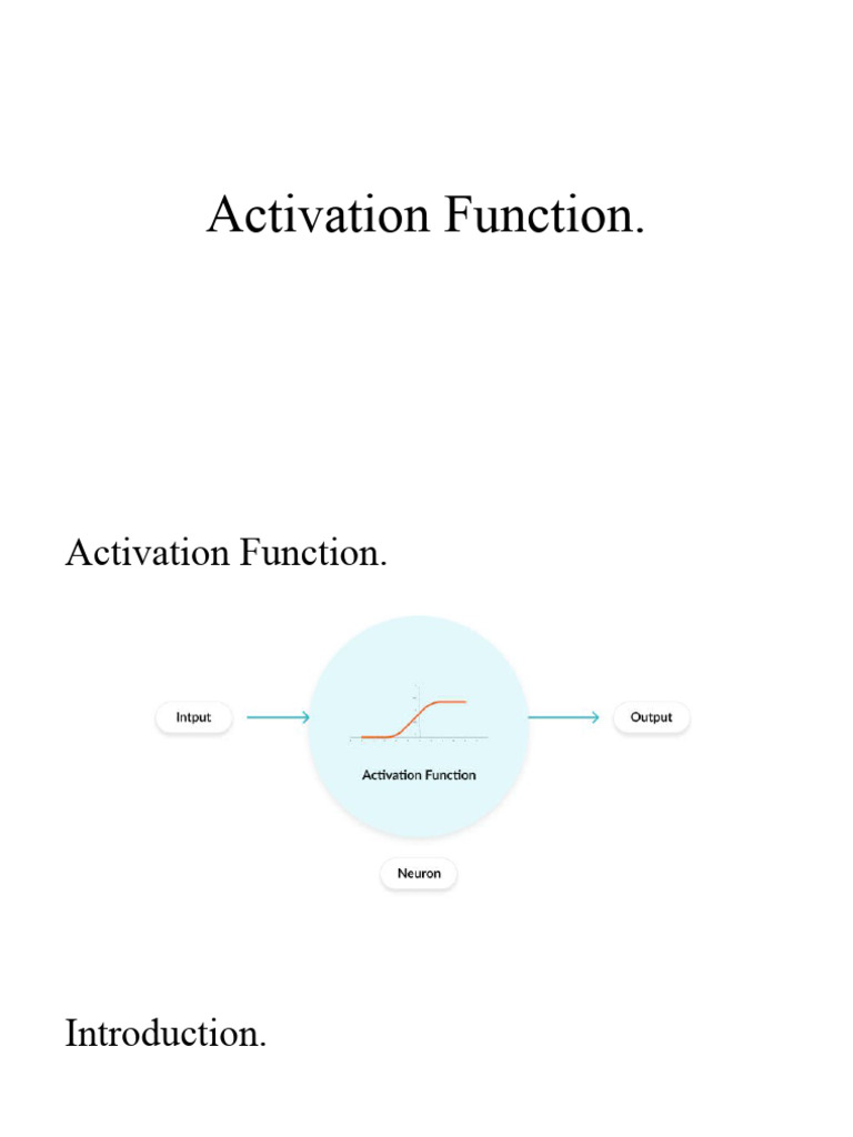 Activation Function | PDF | Artificial Neural Network | Function (Mathematics)