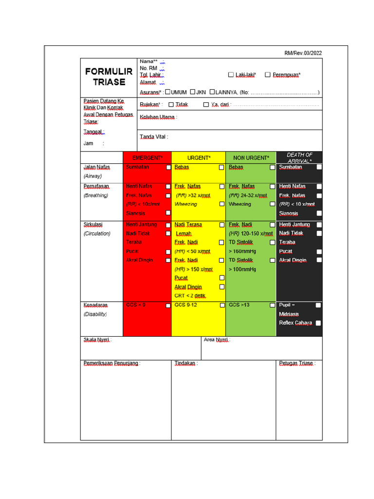Formulir Triase | PDF