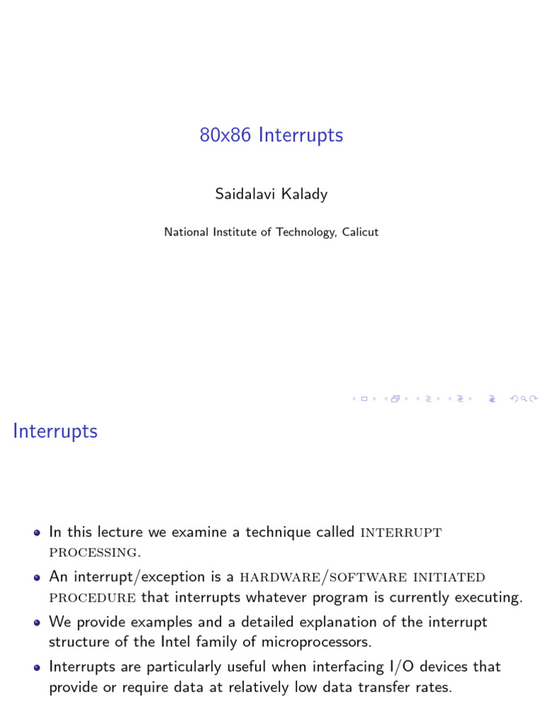 80x86 Interrupts Pdf Information Technology Computer Architecture 8105