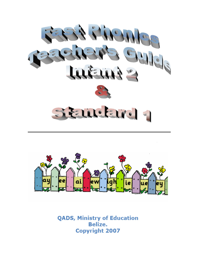 Fast Phonics Inf 2 STD 1 Teachers Guide | PDF