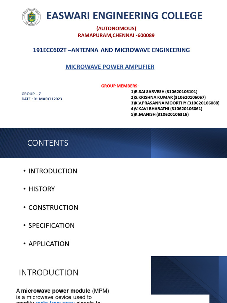 Easwari Engineering College: 191Ecc602T - Antenna and Microwave ...