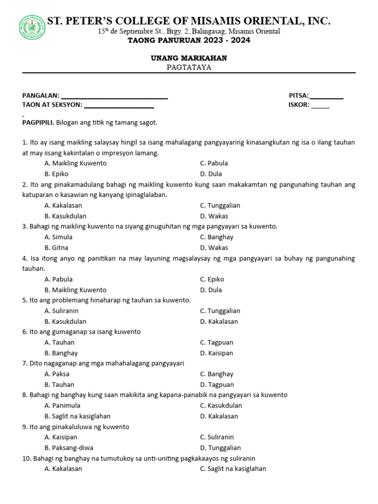 Grade 9 - Questionnaire.1 | PDF