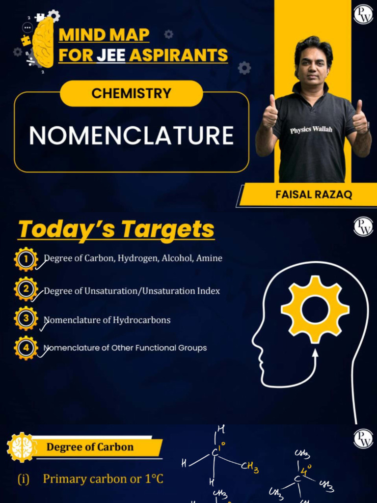 IUPAC NOMENCLATURE - Class Notes - JEE Mindmap | PDF