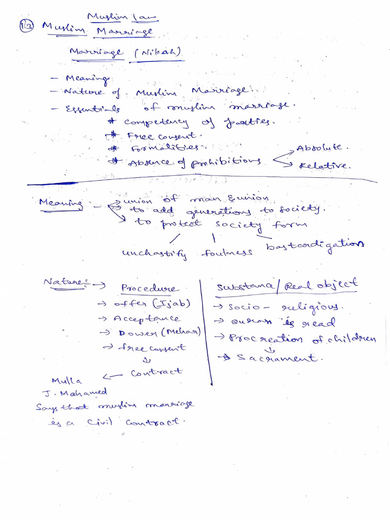 Muslim Law Notes | PDF