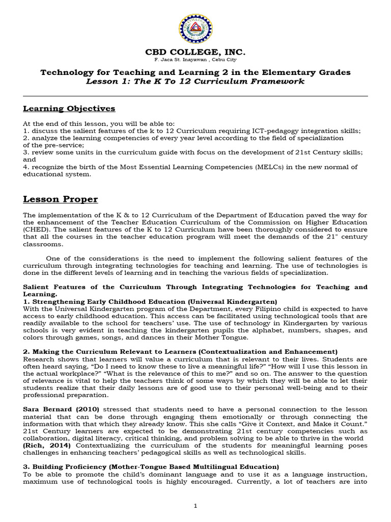 TTL 2 Lesson1 and Lesson2 | Download Free PDF | Educational Technology ...