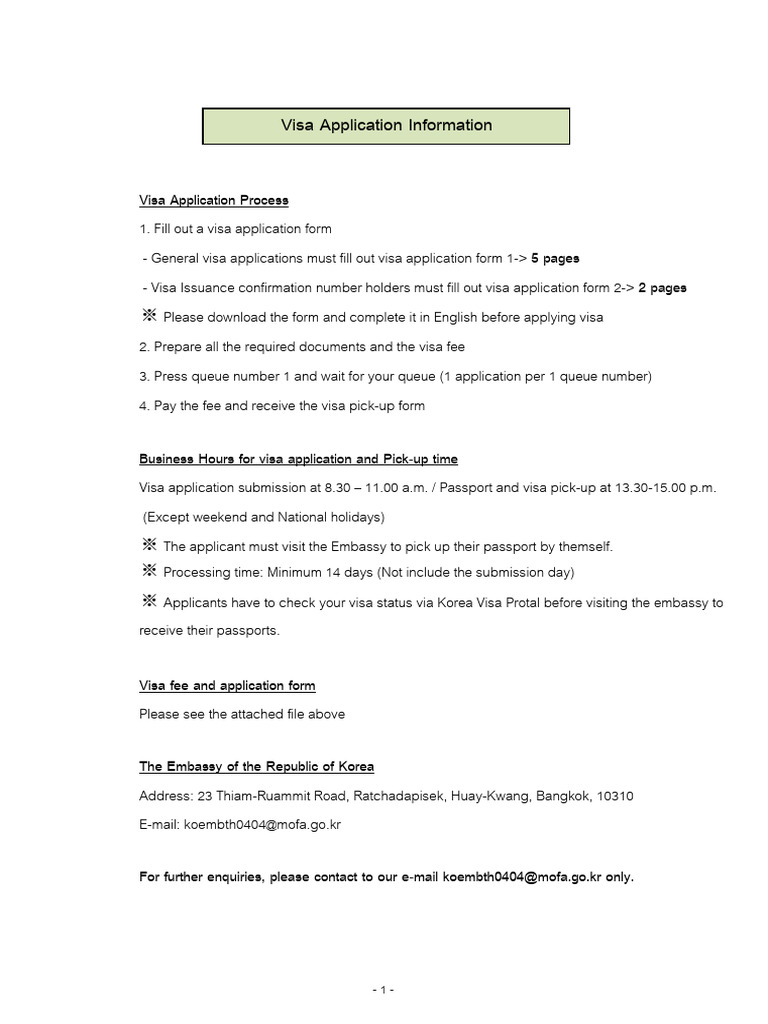 Korean Visa Application Guide | PDF | Travel Visa | Identity Document